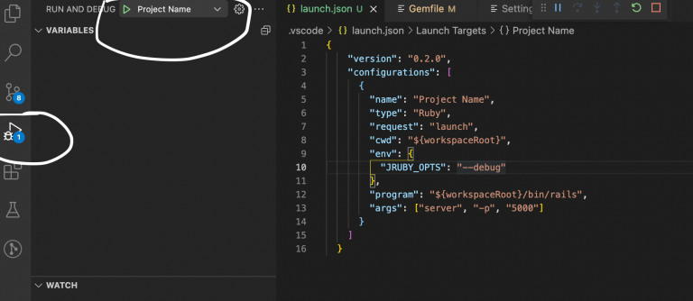 Configuring Debugger for Jruby in vscode – Bhanu's Blog